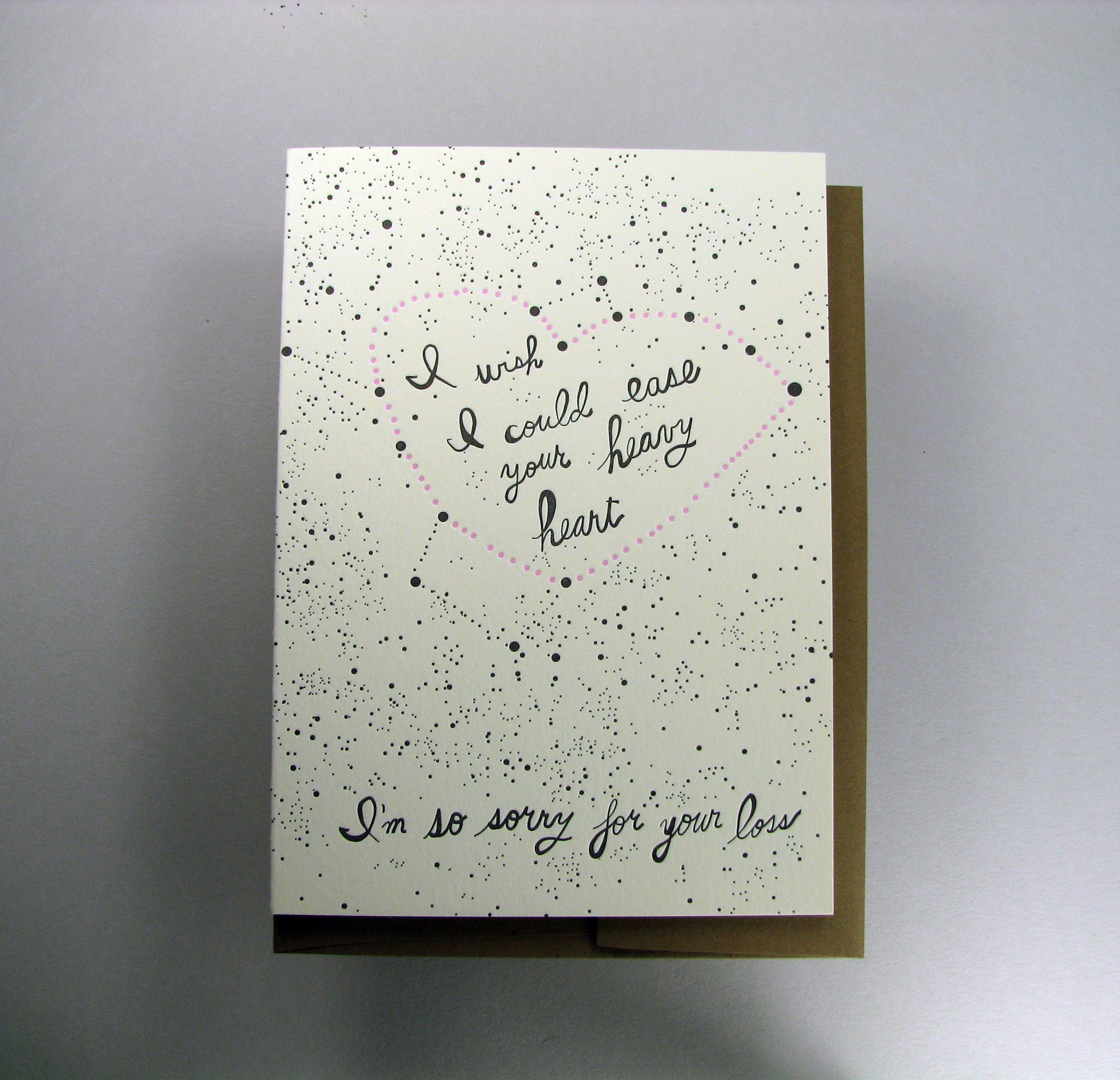 Wolf & Wren Letterpress stars sympathy card – Wolf & Wren Press